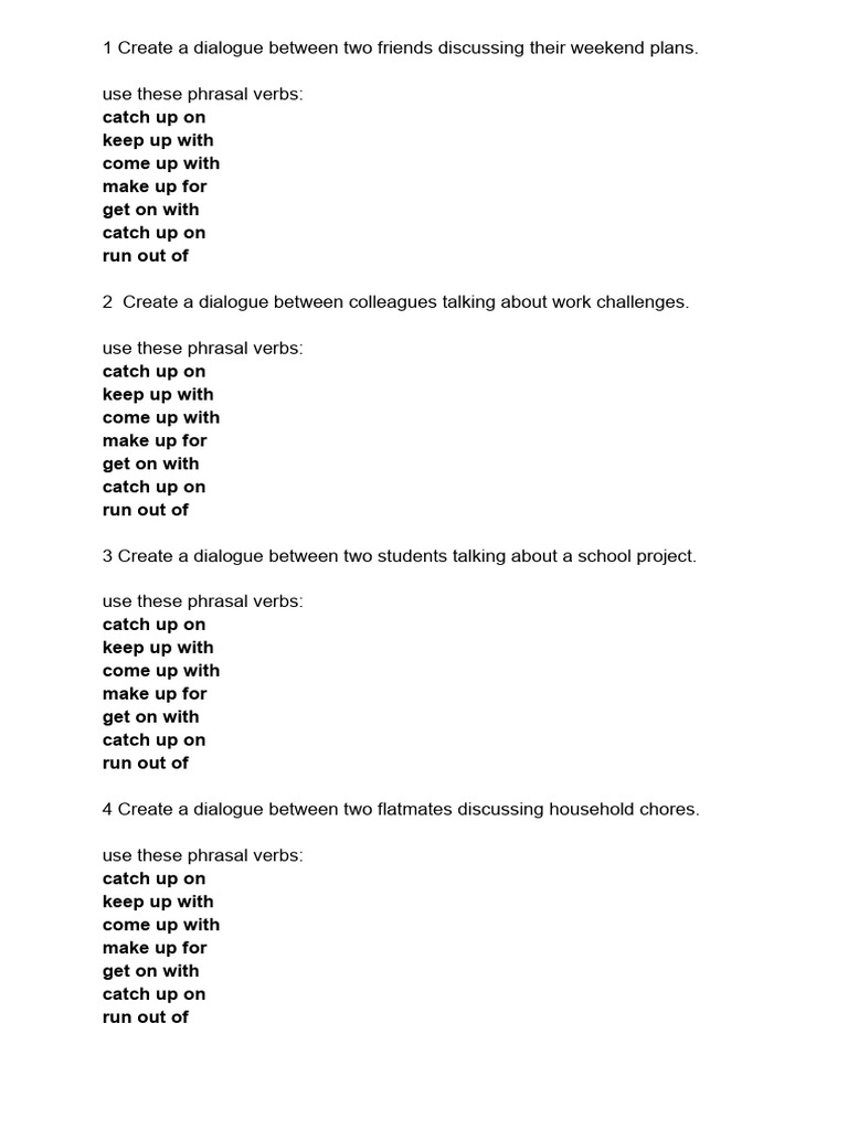 Phrasal Verb Dialogues for Practice | PDF