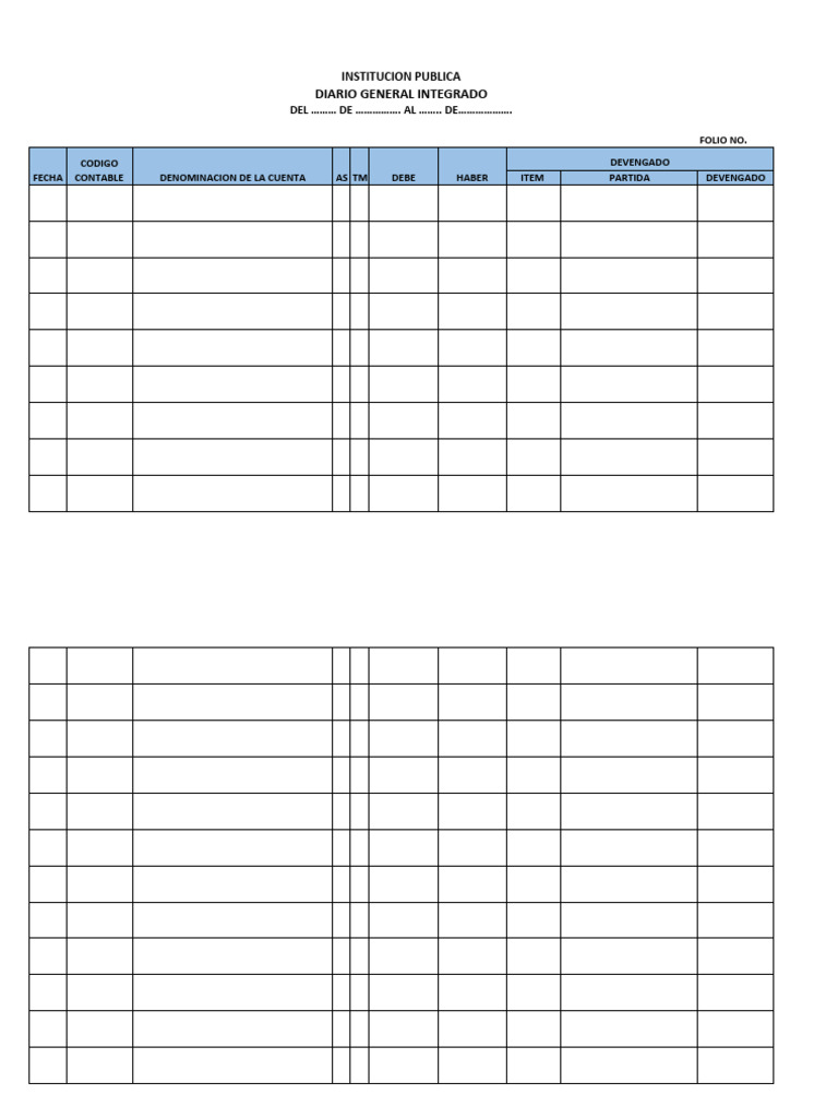 Formato Diario General Integrado | PDF