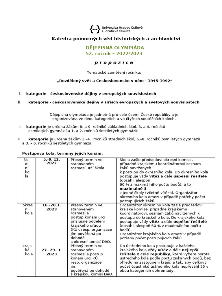 R. - DěO - Propozice - 2022-23 - NEW - Uprava - Terminu - Vysočina1 2 | PDF