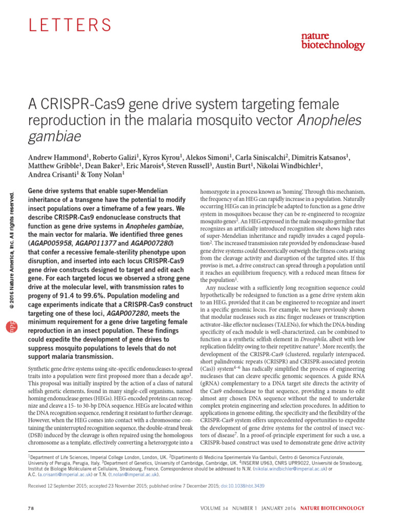 nbt.3439 | PDF | Zygosity | Crispr