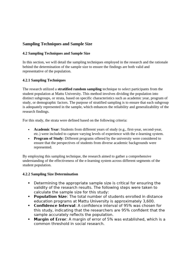 Sampling Techniques and Sample Size | PDF | Sample Size Determination ...