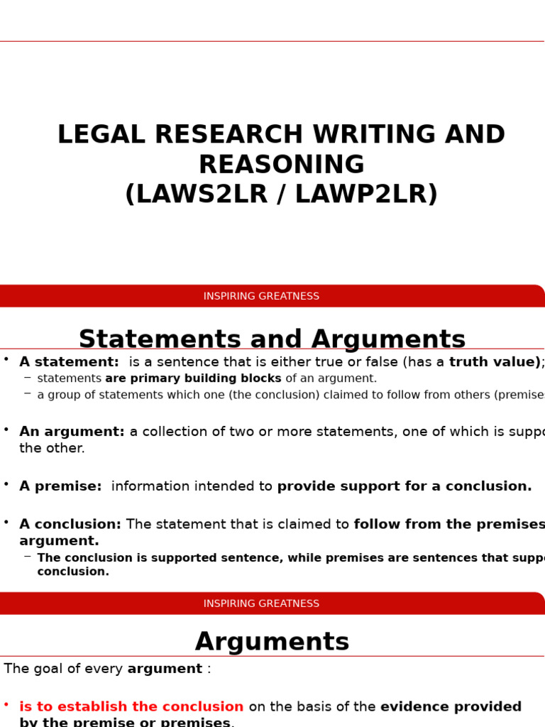 4.Legal Reasoning | PDF | Argument | Deductive Reasoning
