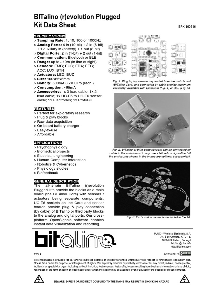 revolution-bitalino-plugged-kit-datasheet | PDF