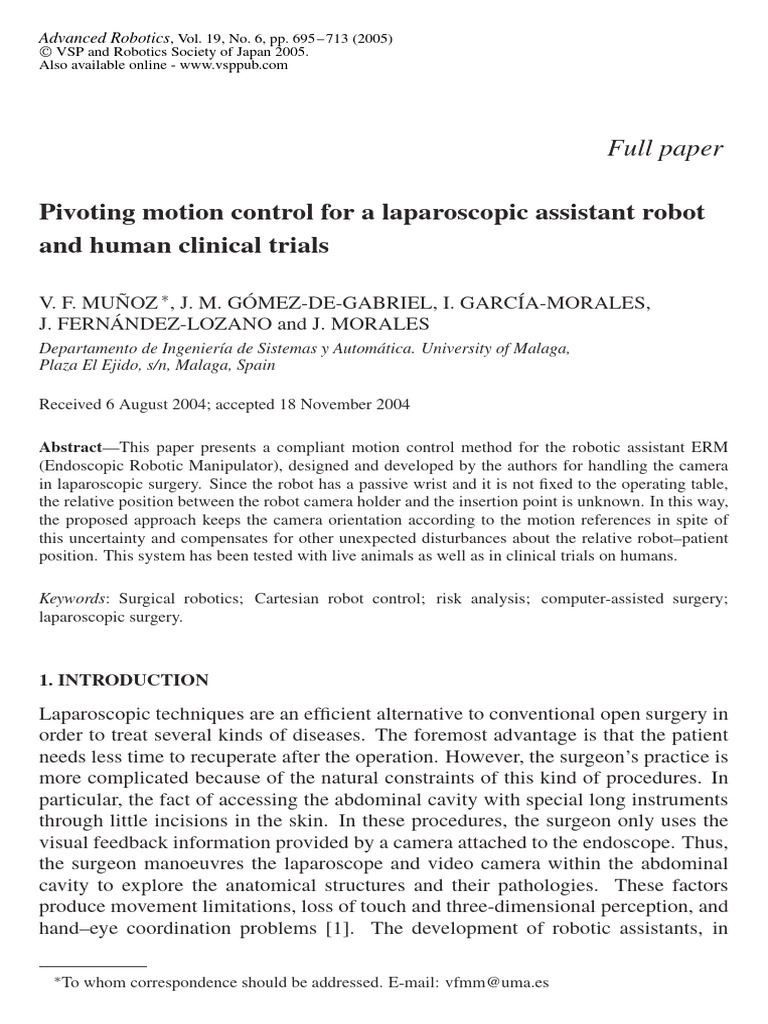 Pivoting_motion_control_for_a_laparoscop | PDF | Kinematics | Surgery