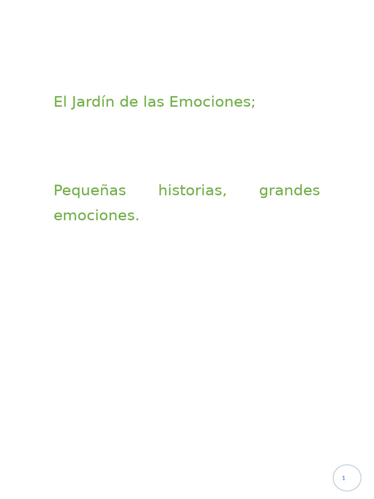 El Jardín de Las Emociones. | PDF | Las emociones | Amor