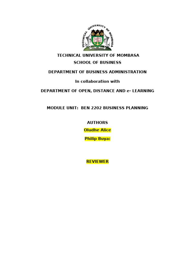 THE BUSINESS PLANNING MODULE Original (1) UPDATED24 (2) | PDF ...