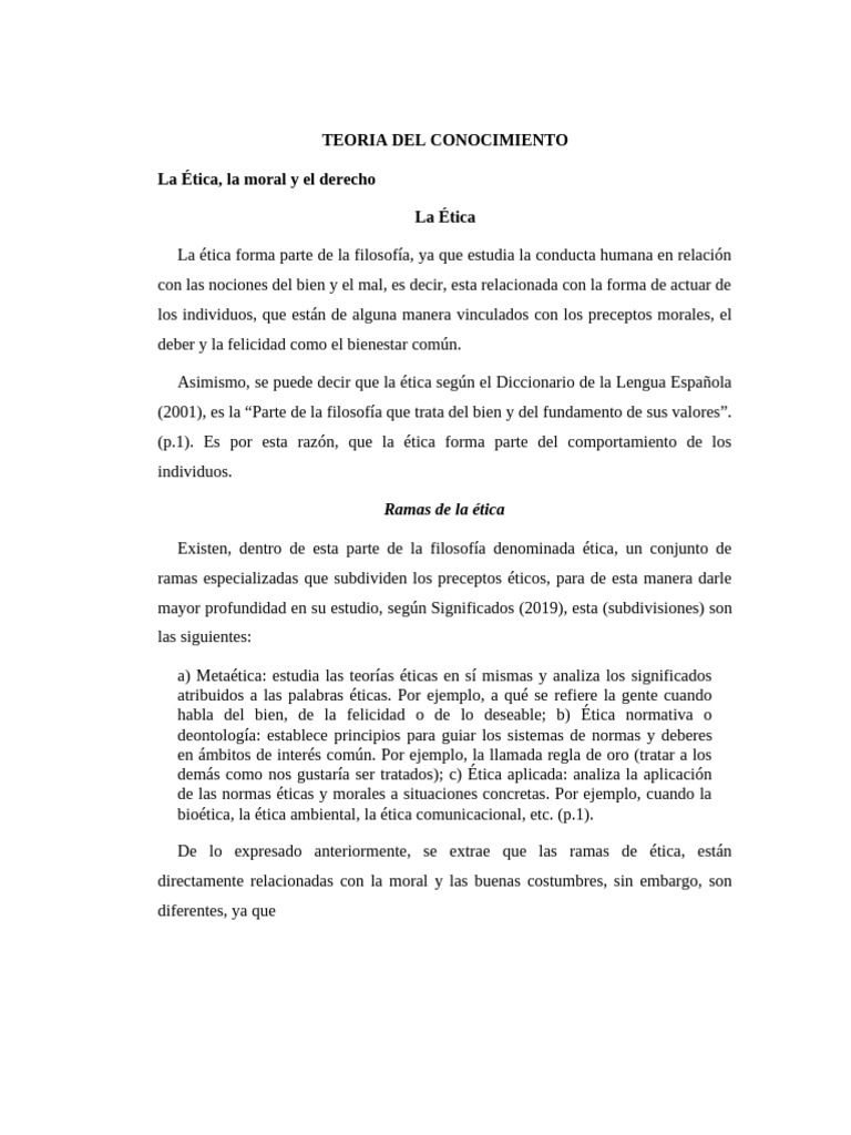 Teorias del conocimiento en derecho | PDF | Moralidad