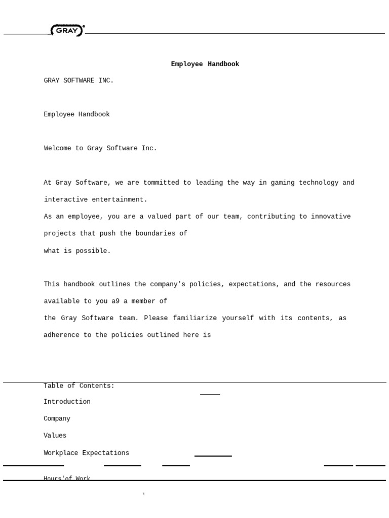 Gray Software Employee Handbook Scan | PDF | Non Disclosure Agreement ...