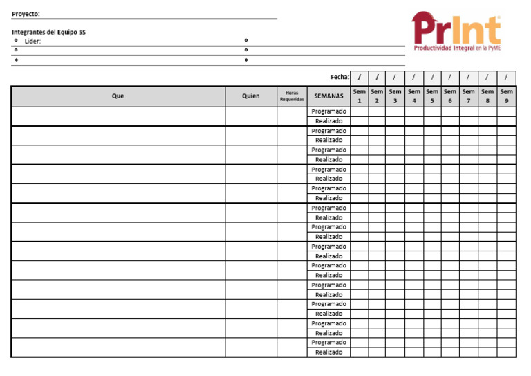Cronograma de Proyecto Equipo 5S | PDF