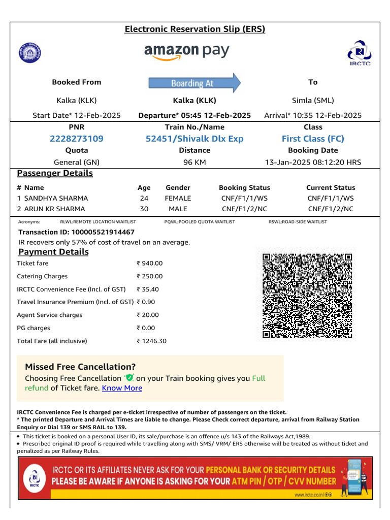 Tl Tickets Trains T945D89DE96E1030A00E15A00 | PDF | Identity Document ...