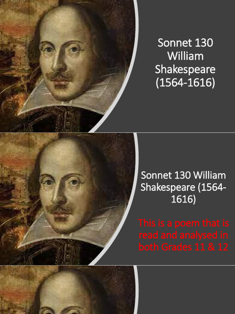 1 Sonnet 130 notes 2025 | PDF | Shakespeare's Sonnets | Sonnets