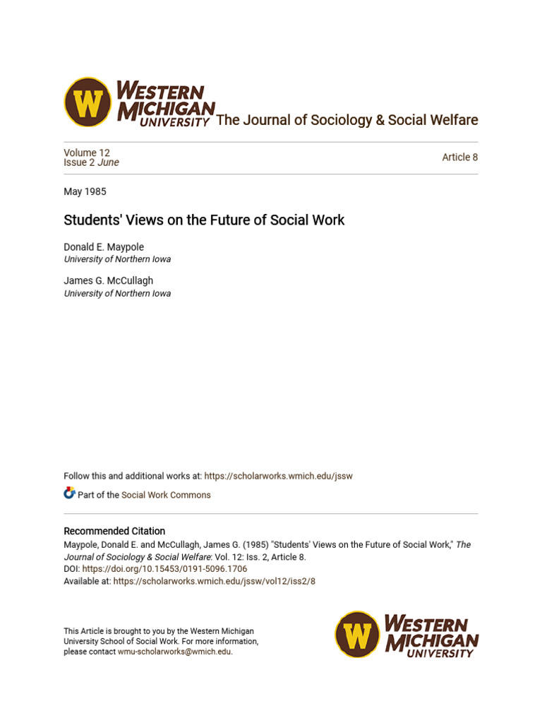 Students Views On The Future of Social Work | PDF | Social Work ...