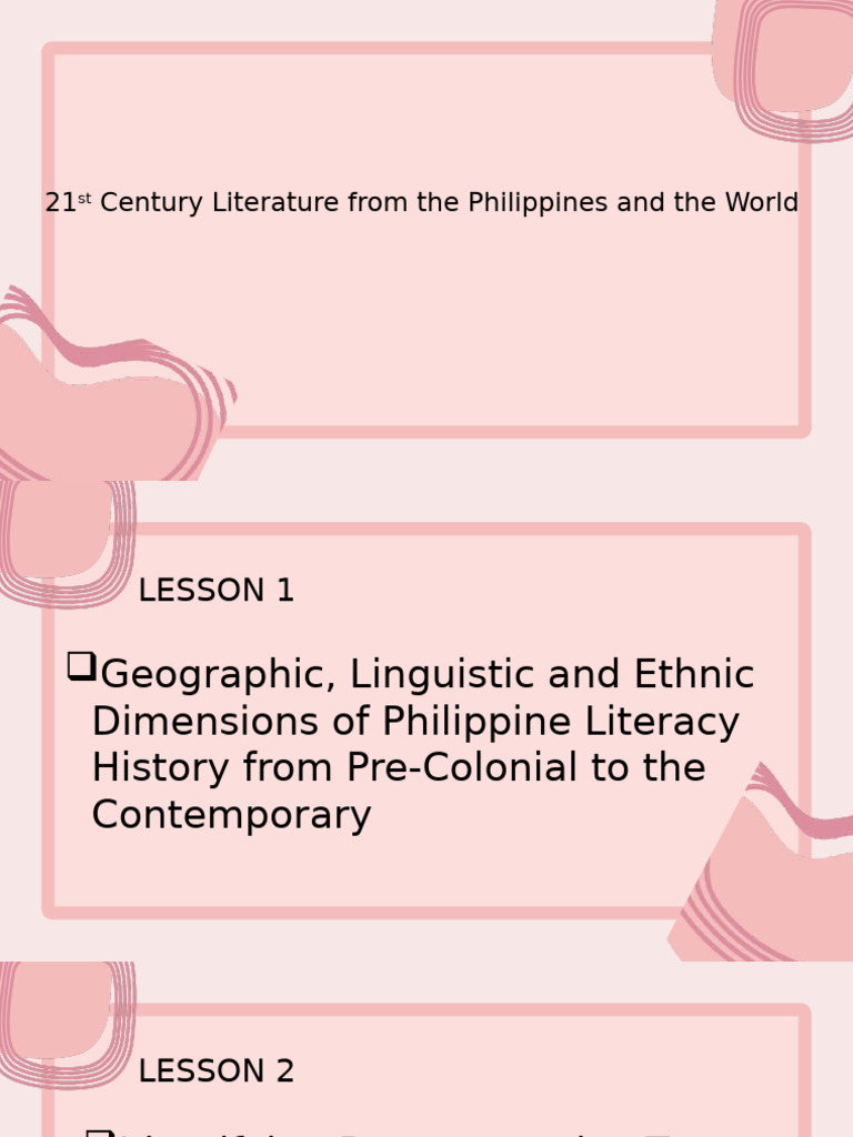 21st century Lit Orientation | PDF 21st century Lit Orientation | PDF