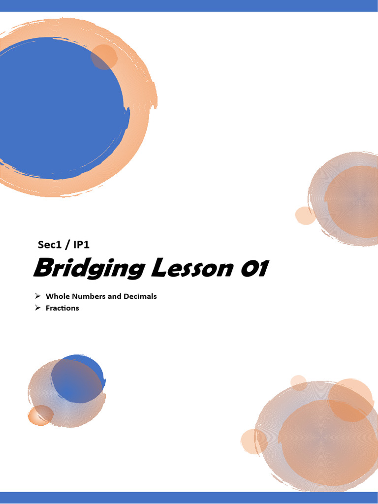 S1 Bridging Lesson 01 Question | PDF