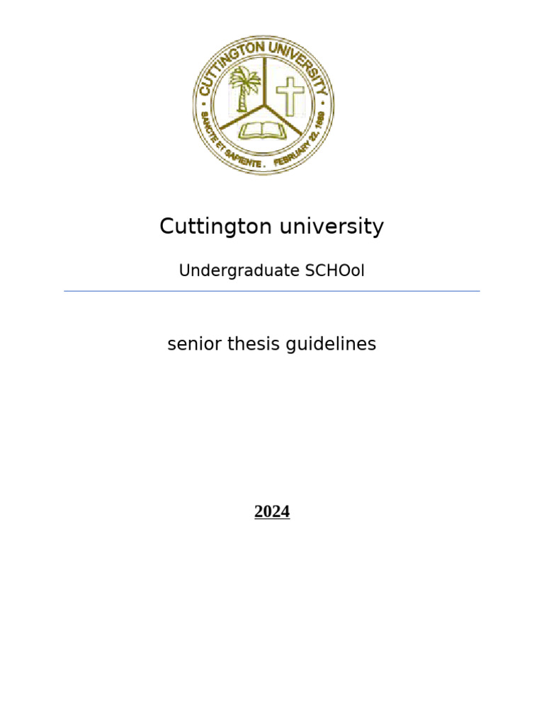 Guidelines For Senior Research Thesis | PDF | Methodology | Thesis