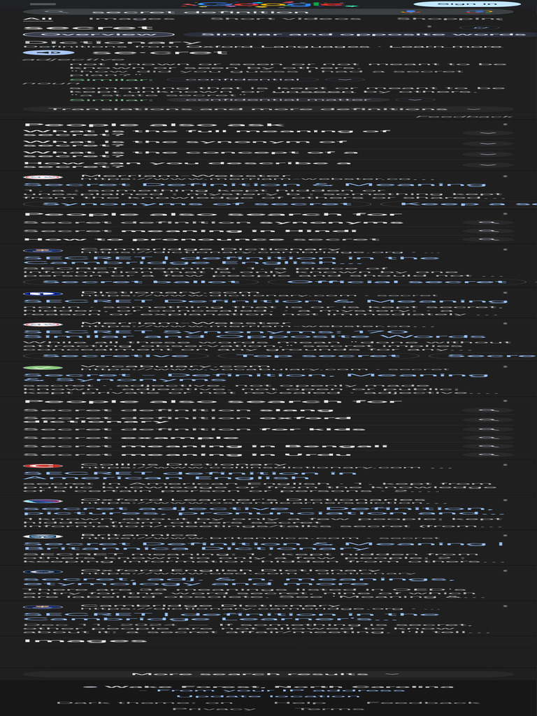 Secret Definition - Google Search | PDF | Dictionary | Linguistics