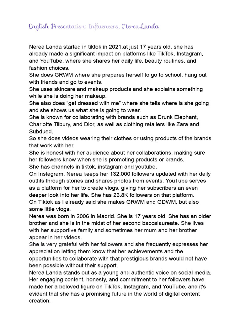 ENGLISH PRESENTATION_ INFLUENCERS | PDF