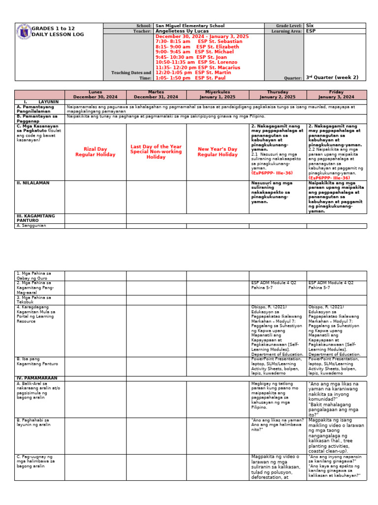 ESP DLL week 3 | PDF
