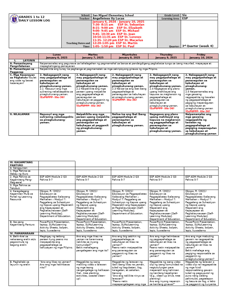 ESP DLL week 4 | PDF