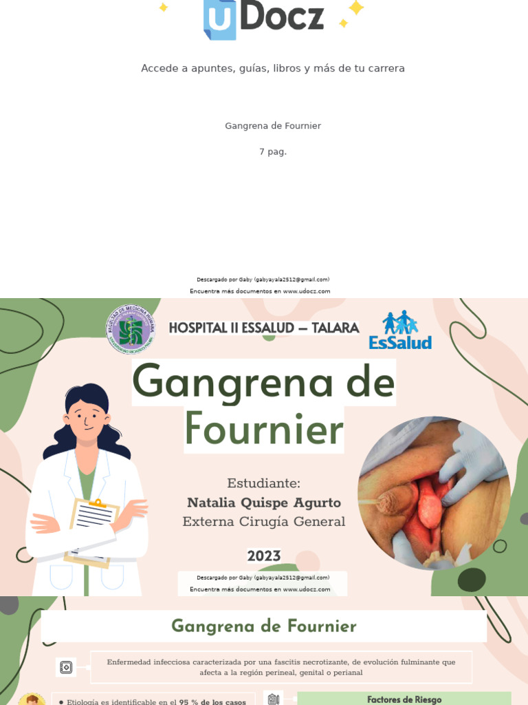 Gangrena de Fournier: Causas y Tratamiento | PDF | Enfermedades y ...