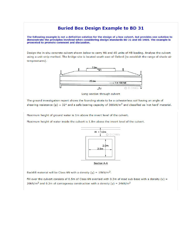 Buried Box Culvert | PDF