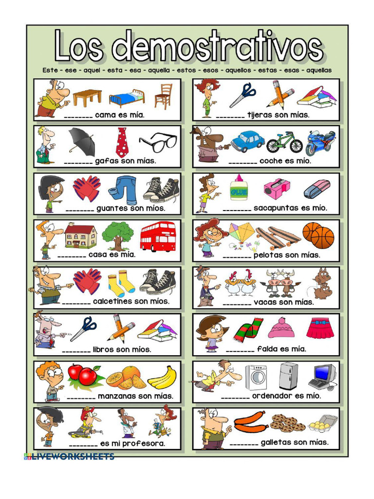 Demostrativos Este, Esta, Aquella | PDF