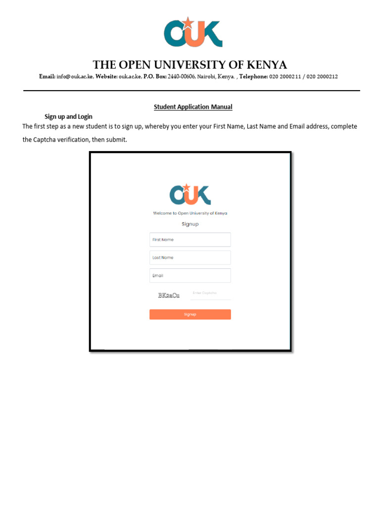 OUK StudentRegistration UserGuide | PDF