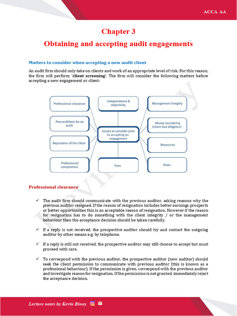 Chapter 3 - Obtaining Audit Engagements | PDF | Audit | Financial Statement