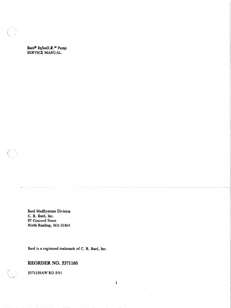 Baxter InfusOR Propofol Pump Repair Manual | PDF