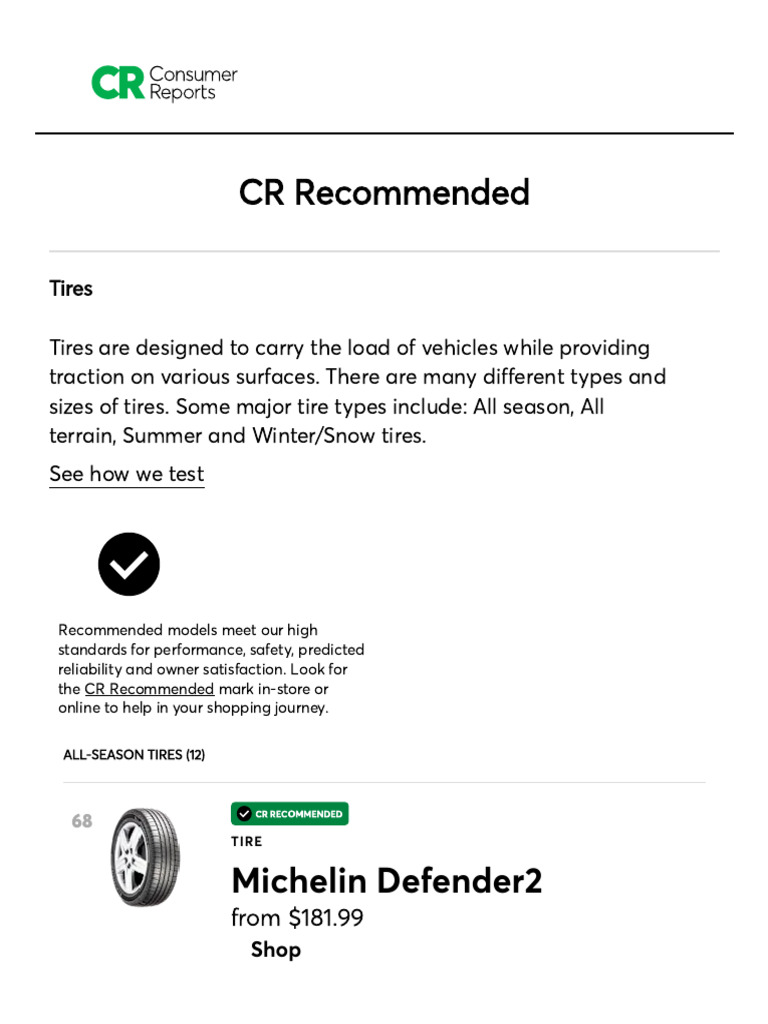 Tire Ratings & Reliability - Consumer Reports | PDF | Tire | Automotive ...