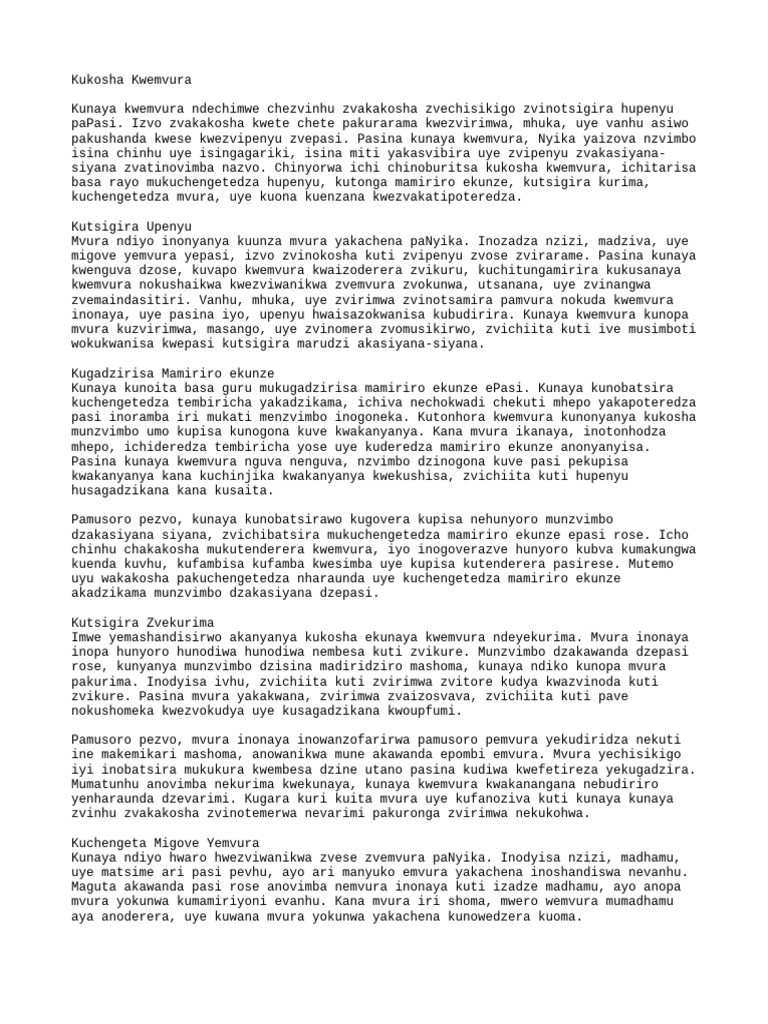 Shona Rondedzero | PDF