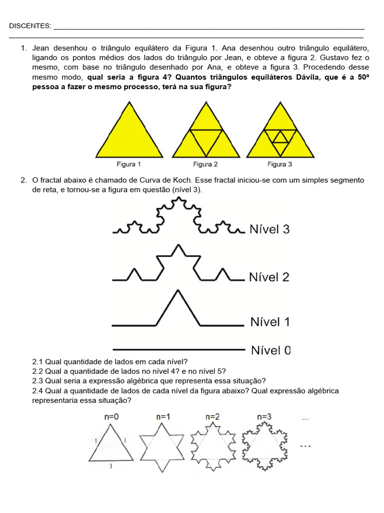 Atividade introdutória sequências (1) | PDF