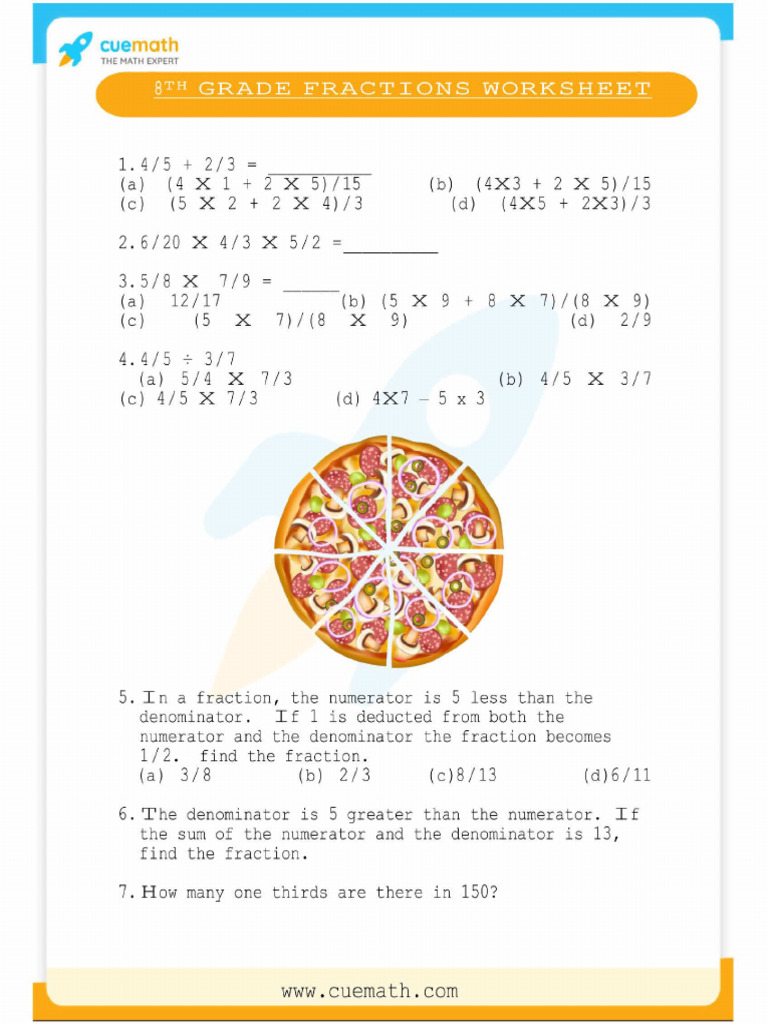 8th Grade Fractions Worksheets - Worksheet 1 - Fractions-Worksheets-8th ...