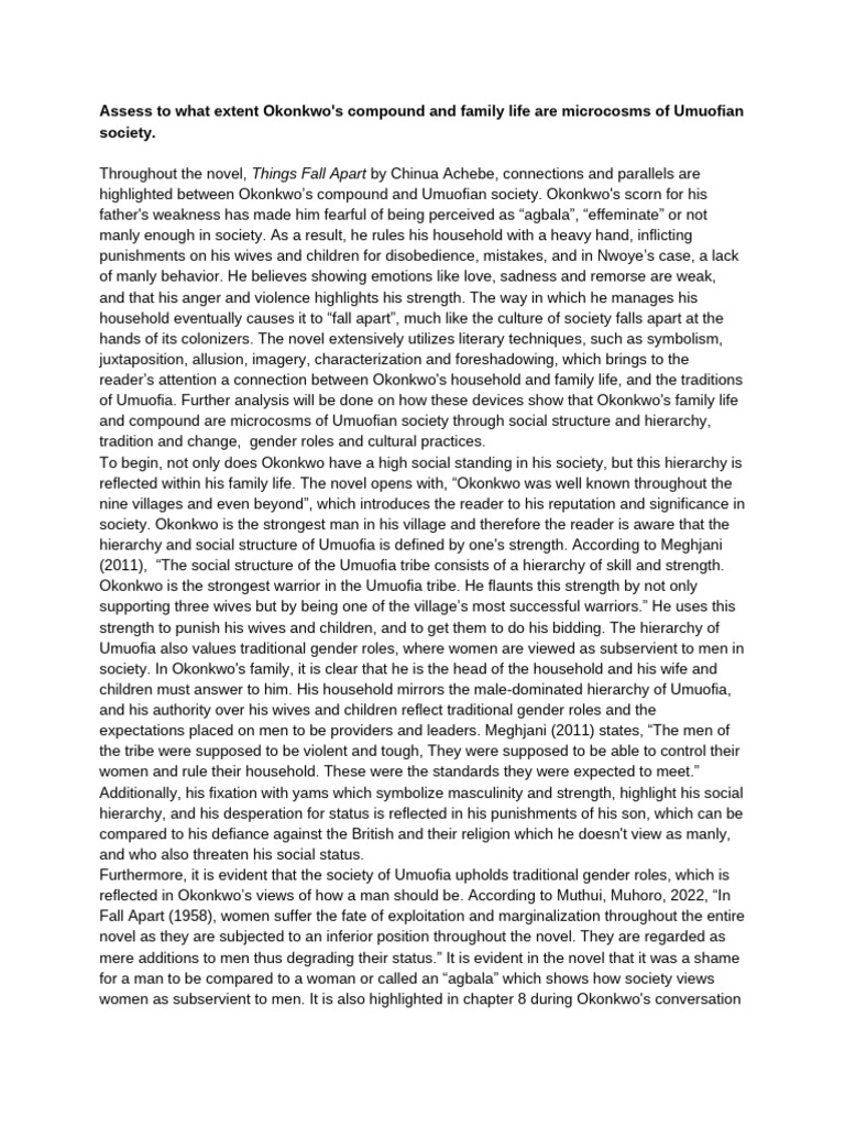 Things Fall Apart - Essay | PDF