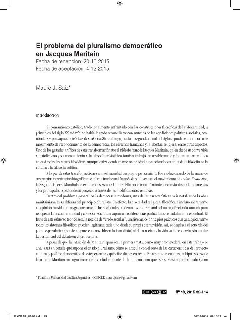 El_problema_del_pluralismo_en_Jacques_Ma (2) | PDF | Democracia ...