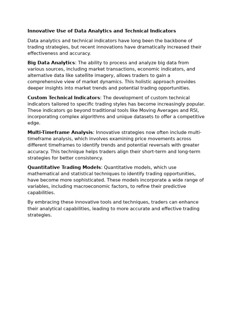 Advanced Data Analytics in Trading | PDF