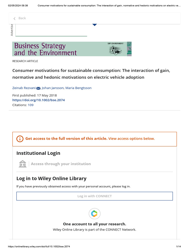 Consumer Motivations For Sustainable Consumption | PDF | Behavior | Motivation