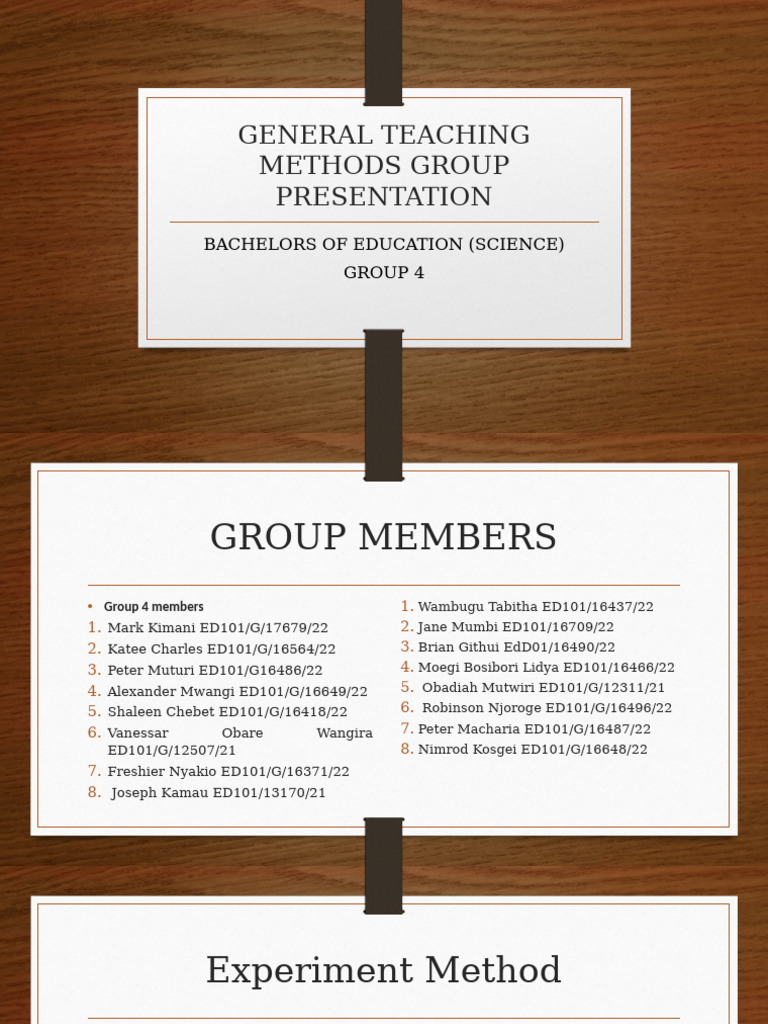 General Teaching Methods Group Presentation | PDF | Experiment | Physics