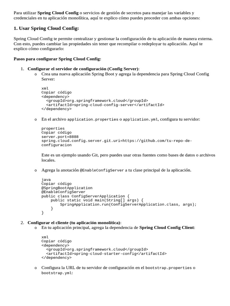 Configuración de Spring Cloud Config | PDF | Software | Informática