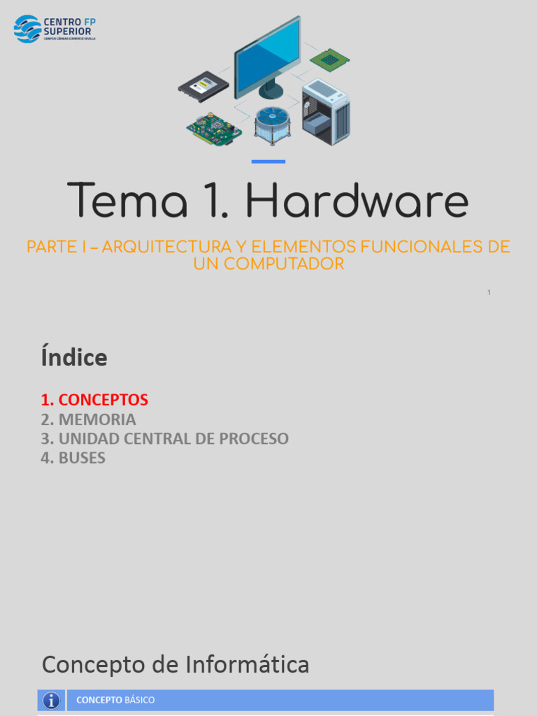 Arquitectura y Funciones del Hardware | PDF | Unidad Central de ...