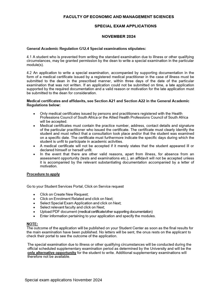 Applications For A Sick or Special Exam EMS 2024 | PDF | Health Care