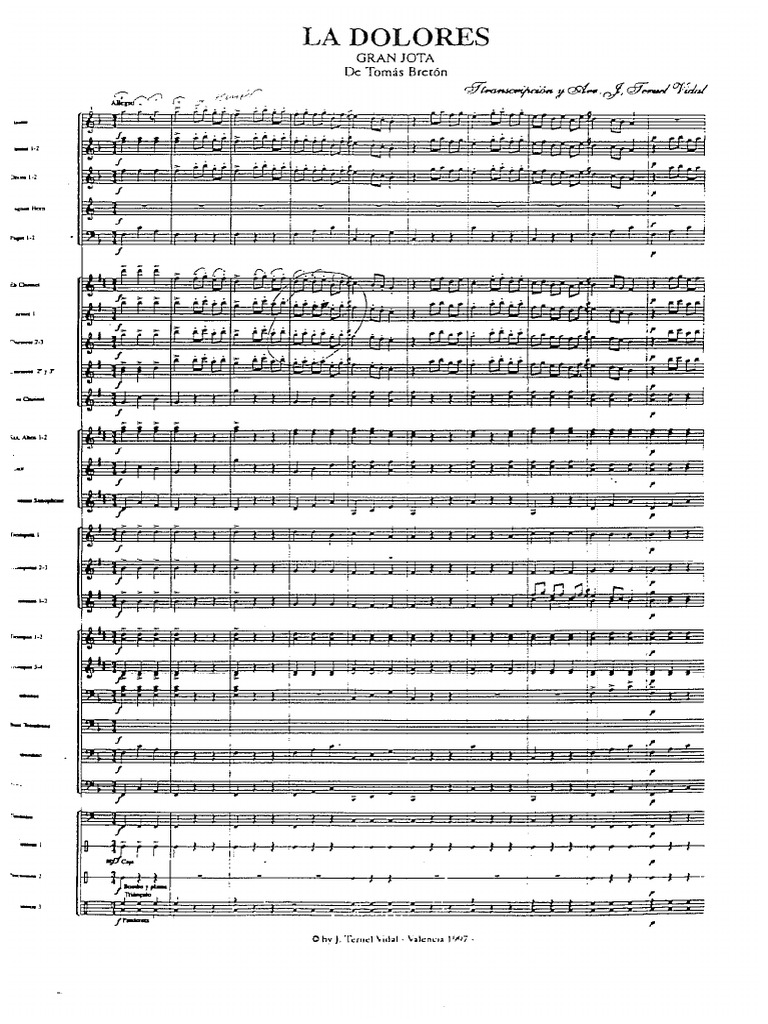 00- La Dolores - Gran Jota (Guion y Partes) | PDF