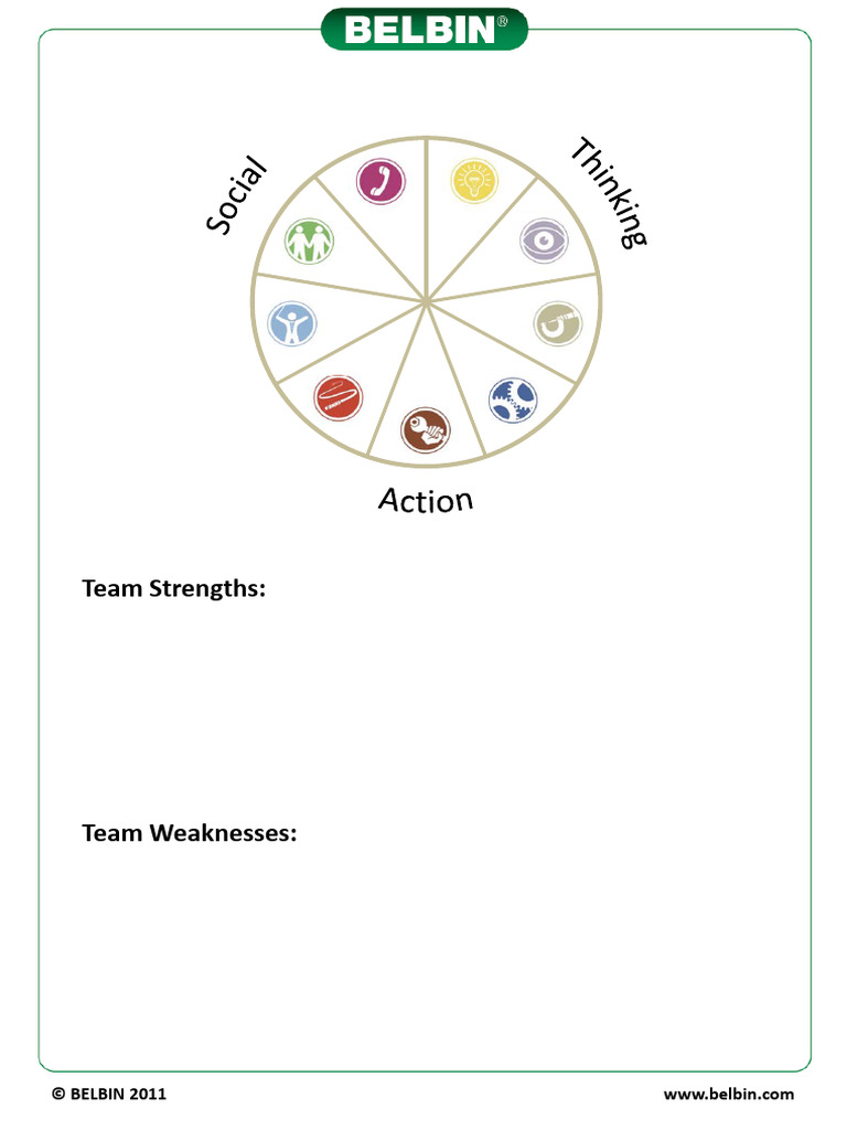 Belbin (Uk) 2011 TeamRoleCircle Handout | PDF