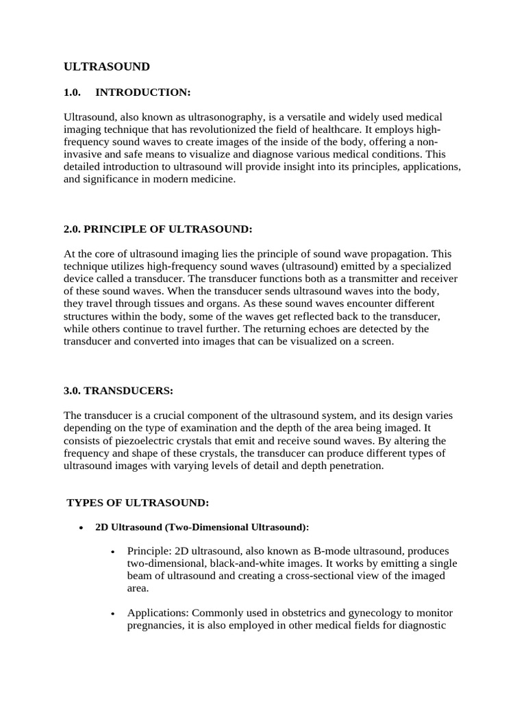 Comprehensive Guide to Ultrasound Imaging | PDF | Medical Ultrasound ...