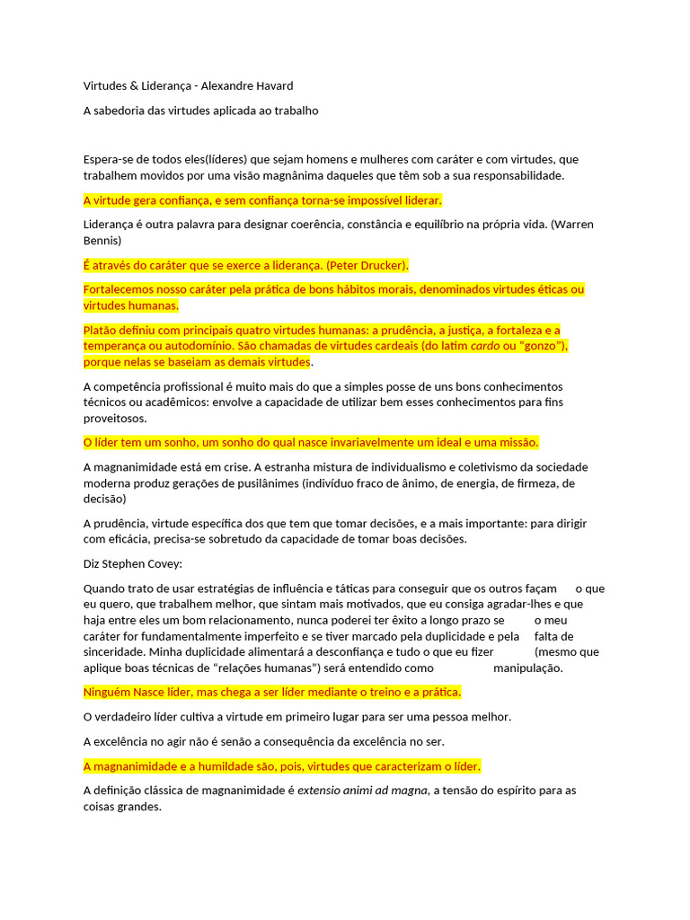 Virtudes da Liderança Magnânima | PDF | Liderança | Prudência