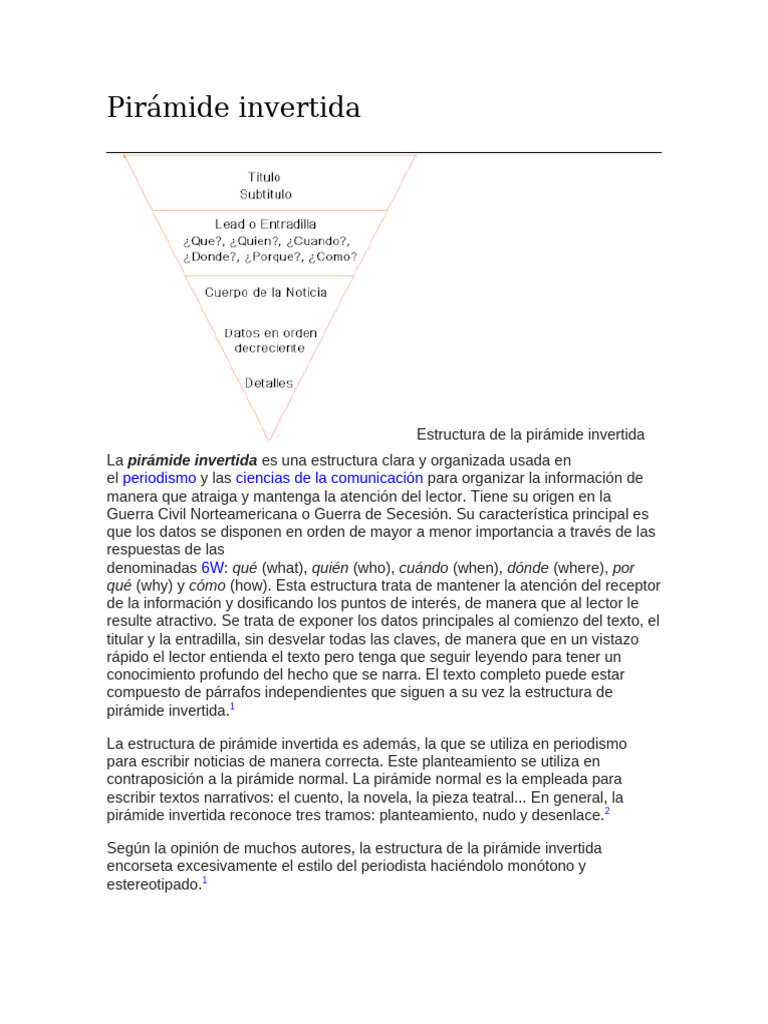 Pirámide Invertida Noticias | PDF | Comunicación humana | Escritura