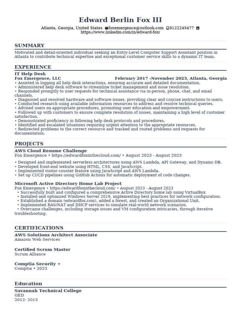 Edward Fox. IT Help Desk 12-26-2023 | PDF | Active Directory | Cloud Computing