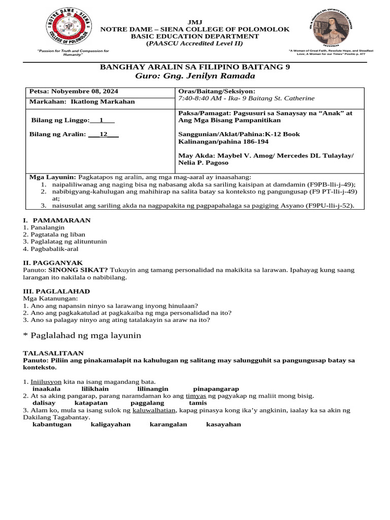 Banghay-aralin | PDF