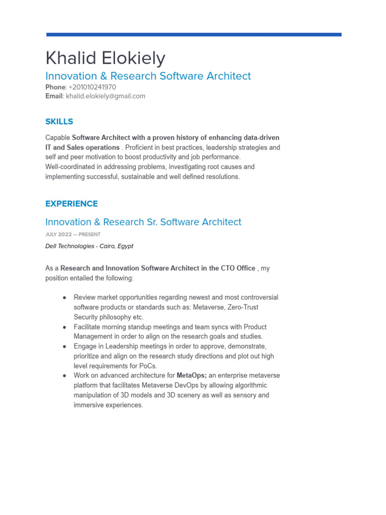 Khalid_Elokiely_Resume | PDF | Cloud Computing | Scripting Language