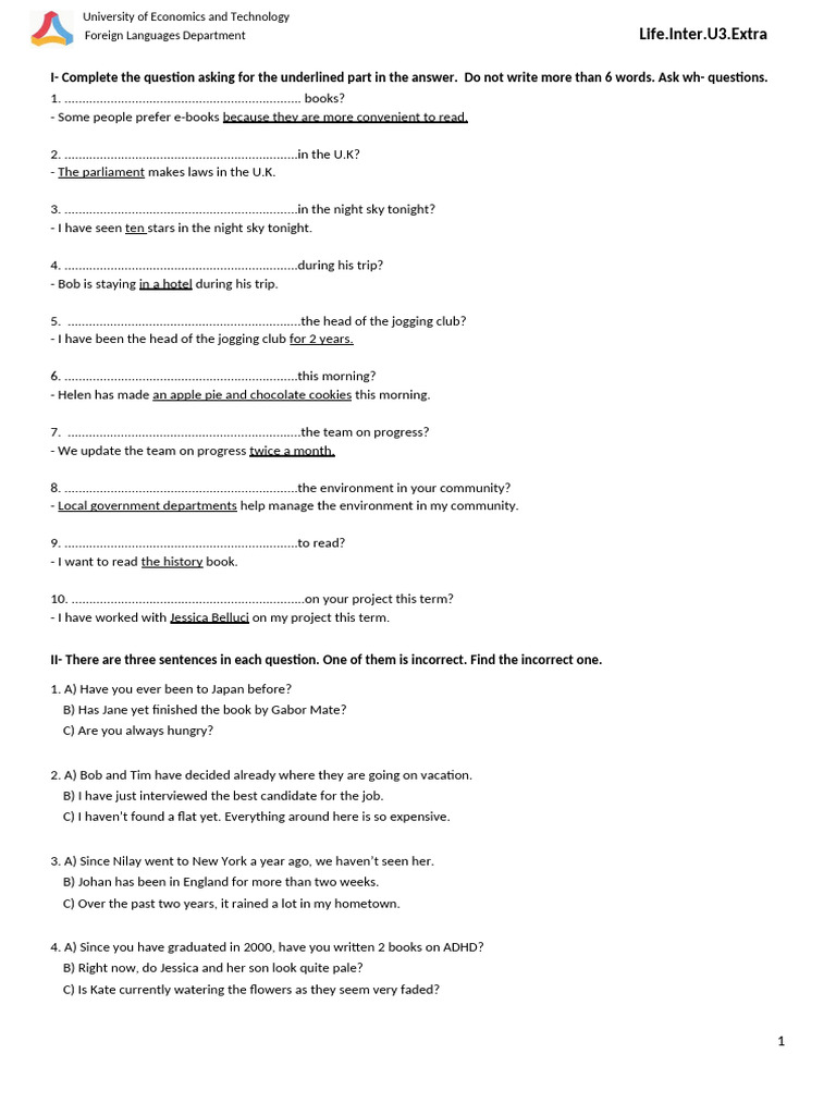 Life - inter.U3.Extra 3 W AK | PDF